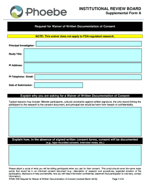 Fillable Online Request for Waiver of Written Consent Fax Email Print ...