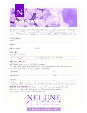 Fillable Online thenelunefoundation pledge form A4 single sided - The ...