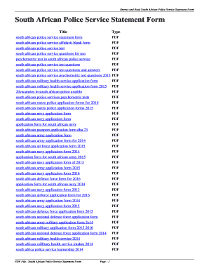 Fillable Online aurobe South African Police Service Statement Form ...