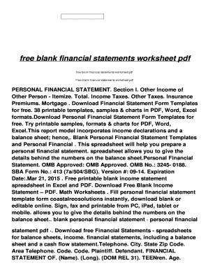 Fillable Online sk ishanparmar free blank financial statements ...