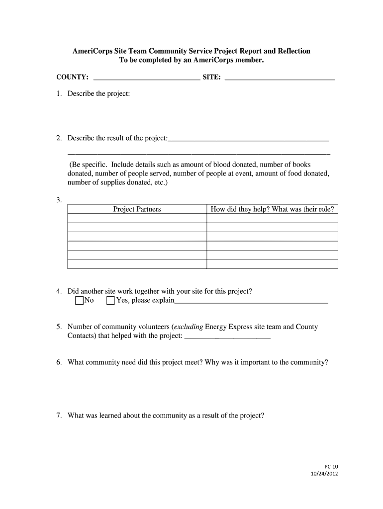 Fillable Online energyexpress ext wvu AmeriCorps Site Team Community ...