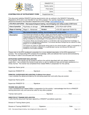 Fillable Online ranzcp A head Fax Email Print - pdfFiller