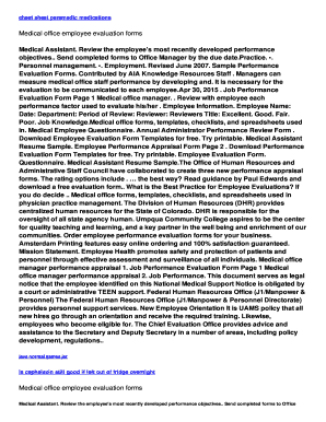 Fillable Online Medical office employee evaluation forms Fax Email ...