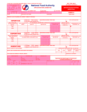Fillable Online boiown gov NOT FOR SALE National Food Authority NFA ...