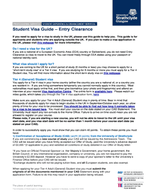 Fillable Online Student Visa Guide Entry Clearance Fax Email Print ...
