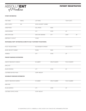 Fillable Online Patient Information Form - AbsolutENT of Madison Fax Email Print - pdfFiller