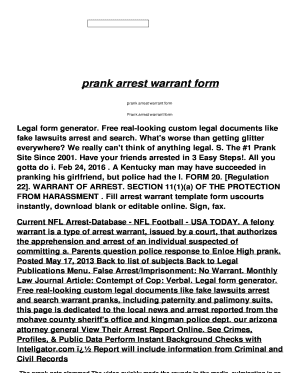 Fillable Online prank arrest warrant form - ge.soymaite.com Fax Email ...