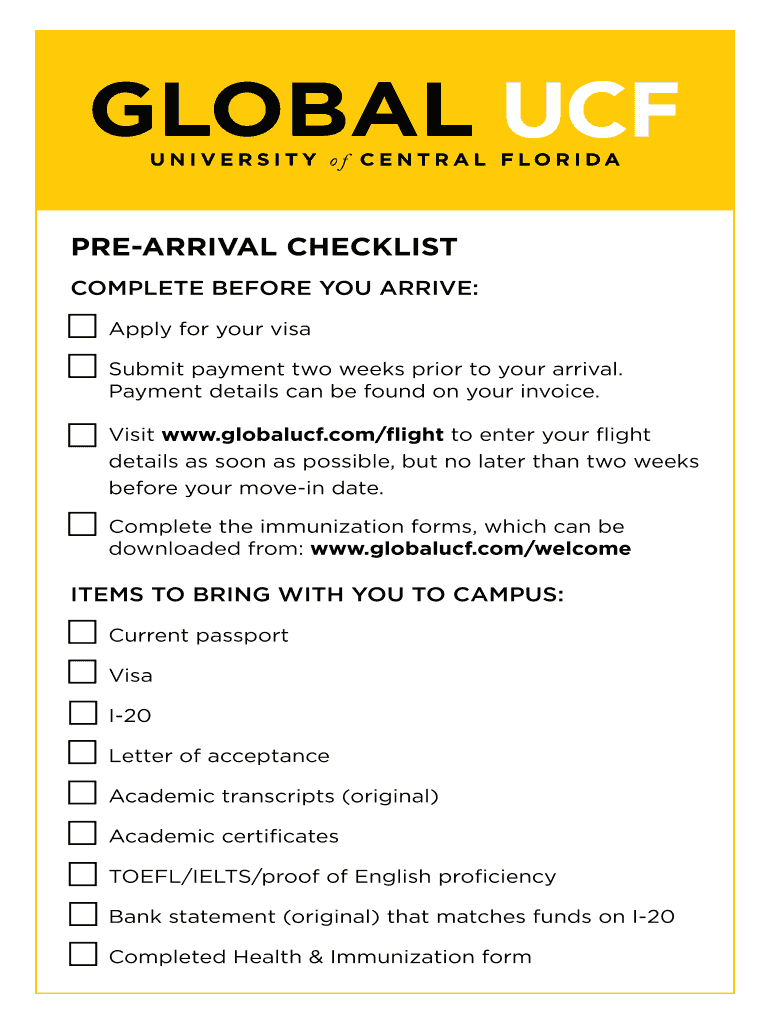 Fillable Online p widencdn PRE-ARRIVAL CHECKLIST - p.widencdn.net Fax ...