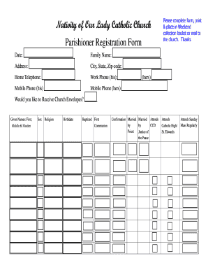 Fillable Online nativityni Parish Registration Form - Nativity of Our ...