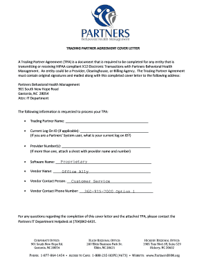 Fillable Online PARTNERS BEHAVIORAL HEALTH (13141) PRE-ENROLLMENT ...