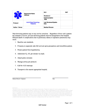 Fillable Online BLS EMT Department Name Last Reviewed/Update Pediatric ...
