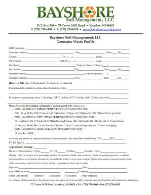 Fillable Online BSM Profile Form - Bayshore Recycling Fax Email Print ...