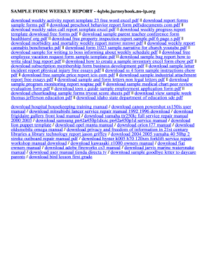 Fillable Online 4qh4e jurneybook no-ip SAMPLE FORM WEEKLY REPORT ...