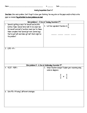 Fillable Online Weekly Computation Sheet Fax Email Print - pdfFiller