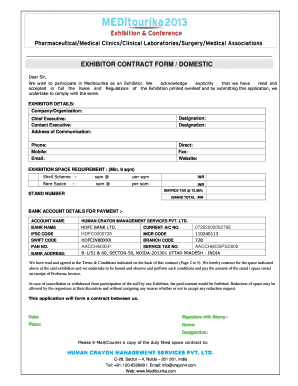 Fillable Online Exhibitor Contract Form.doc Fax Email Print - pdfFiller