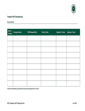 Fillable Online Template: Staff Training Records Fax Email Print ...