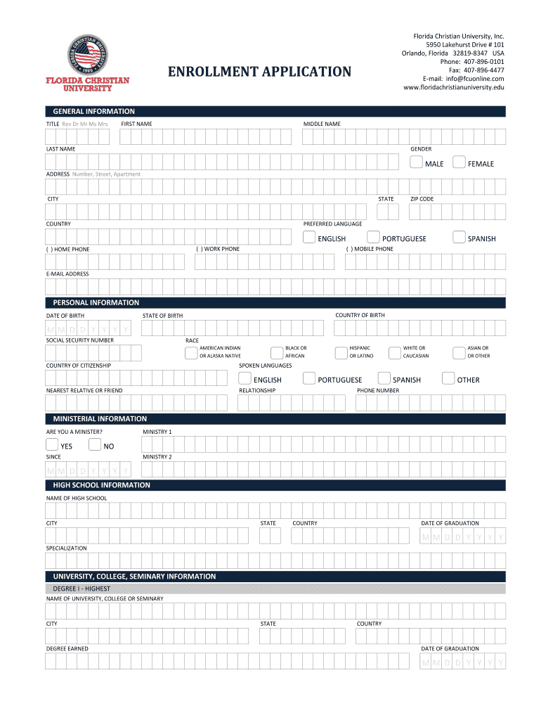 Fillable Online enrollment application - FCU Fax Email Print - pdfFiller