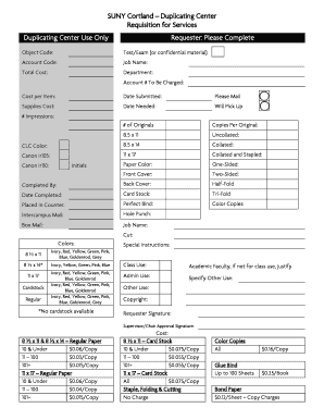 Fillable Online www2 cortland SUNY Cortland Duplicating Center ...