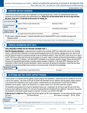 Fillable Online needymeds ACTEMRA Patient Authorization and Notice of ...