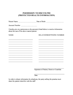 Fillable Online Permission to Discuss PHI FINISHED - chou-dental.com ...