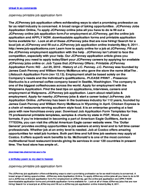 Fillable Online su edgstandards Jcpenney printable job application form ...