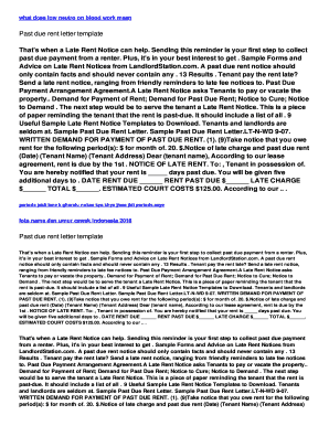 Fillable Online Past due rent letter template - xj.lonestarhog.com Fax ...