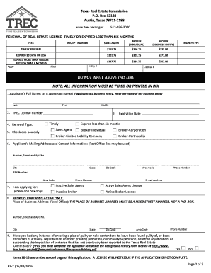 Fillable Online trec texas Renewal Form Information Sheet Fax Email ...