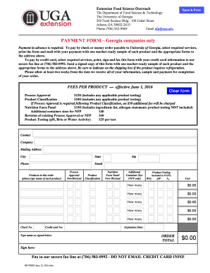 Fillable Online efsonline uga PAYMENT FORM Georgia companies only Fax ...