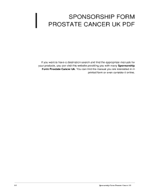 Fillable Online Sponsorship Form Prostate Cancer Uk. sponsorship form ...