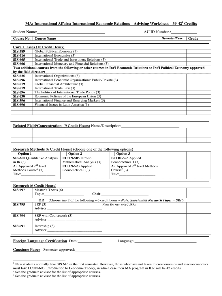 Fillable Online giving american MA: International Affairs ...