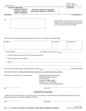 Fillable Online courts mi STATE OF MICHIGAN JUDICIAL DISTRICT ...