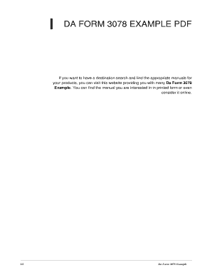 Fillable Online Da Form 3078 Example. da form 3078 example Fax Email ...