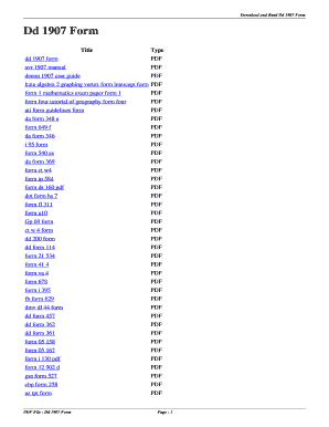 Fillable Online Dd 1907 Form. dd 1907 form Fax Email Print - pdfFiller