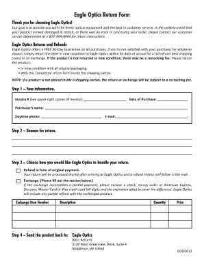 Fillable Online Eagle Optics Return Form PDF - cdn.shopify.com Fax ...
