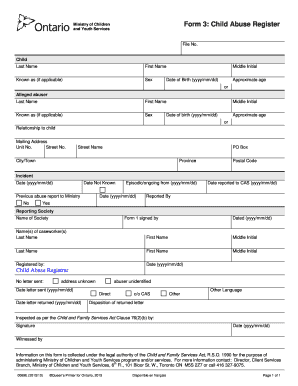 Fillable Online forms ssb gov on Ministry of Children Form 3: Child ...