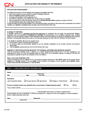 Fillable Online APPLICATION FOR DISABILITY RETIREMENT - ibewconseil-11 ...