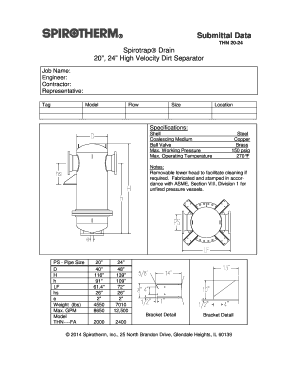 Fillable Online Submittal Data - Spirotherm, Inc. Fax Email Print ...