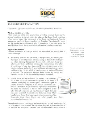 Fillable Online CLOSING THE TRANSACTION Fax Email Print - pdfFiller