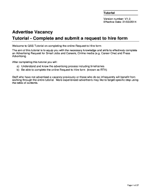 Fillable Online Tutorial - Complete and submit a request to hire form ...