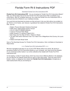 Fillable Online Florida Form Rt 6 Instructions PDF. florida form rt 6 ...