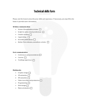 Fillable Online Technical skills form - Scienseed Fax Email Print ...