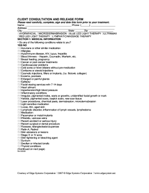 Fillable Online CLIENT CONSULTATION AND RELEASE FORM Fax Email Print - pdfFiller
