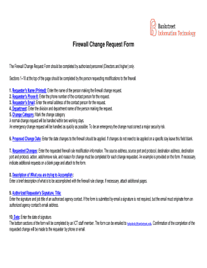 Fillable Online The Firewall Change Request Form should be completed by authorized personnel ...
