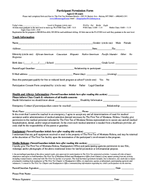 Fillable Online Participant Permission Form - Bill Roberts Municipal ...