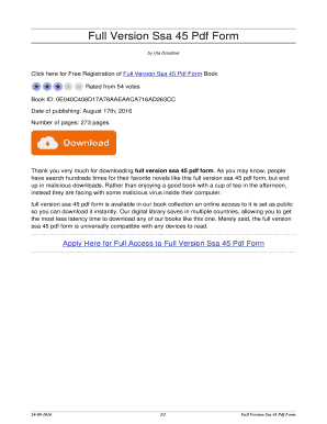Fillable Online Full Version Ssa 45 Pdf Form. full version ssa 45 pdf ...