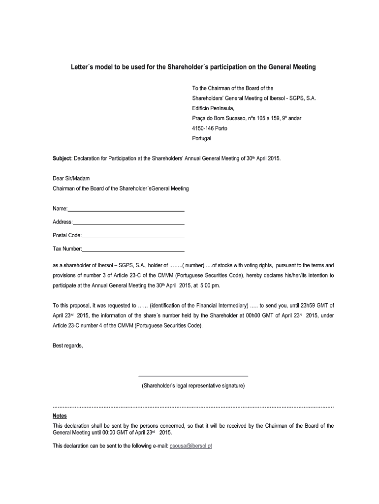 Fillable Online ibersol Sample of participation Letter (download PDF ...