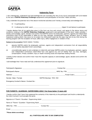 Fillable Online safra Indemnity Form - safra.sg Fax Email Print - pdfFiller