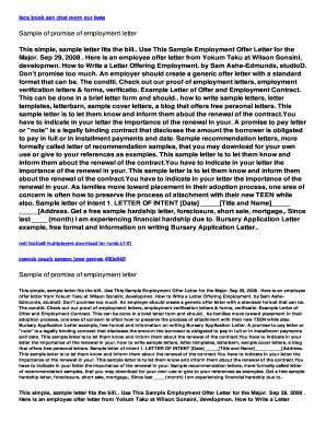 Fillable Online Sample of promise of employment letter Fax Email Print ...