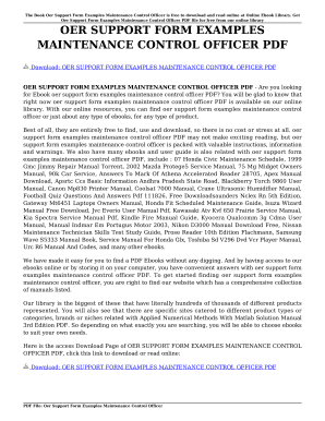 Fillable Online sd-chem OER SUPPORT FORM EXAMPLES MAINTENANCE CONTROL ...