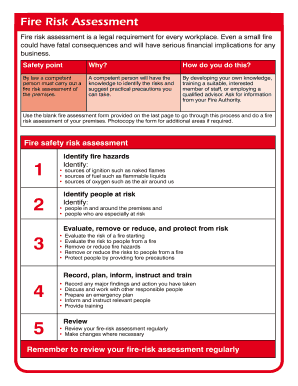 Fillable Online Fire risk assessment is a legal requirement for every ...
